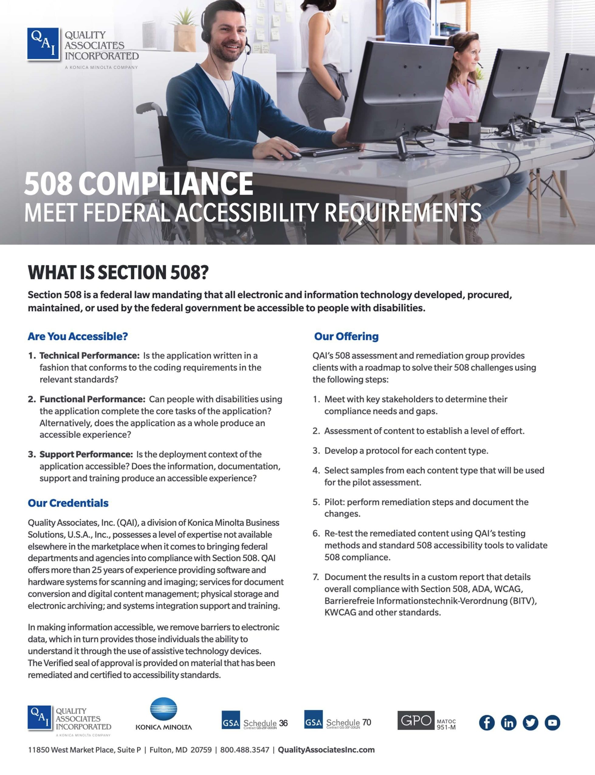 Compliance | 508 and FOIA | Quality Associates Inc.