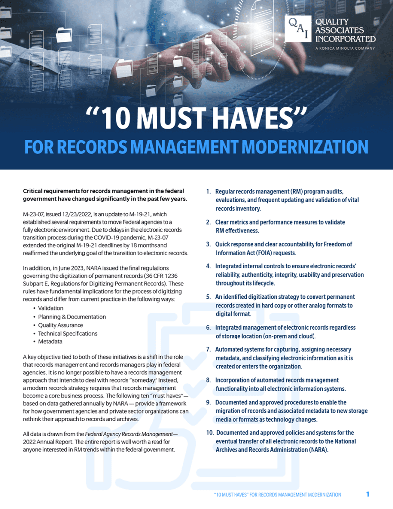 Must-Haves: Record Management | Quality Associates Inc.